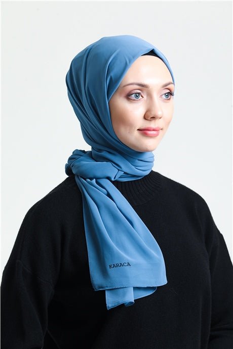 Karaca Crepe Lux Chiffon Hijab - Denim Blue exclusive at Divinity